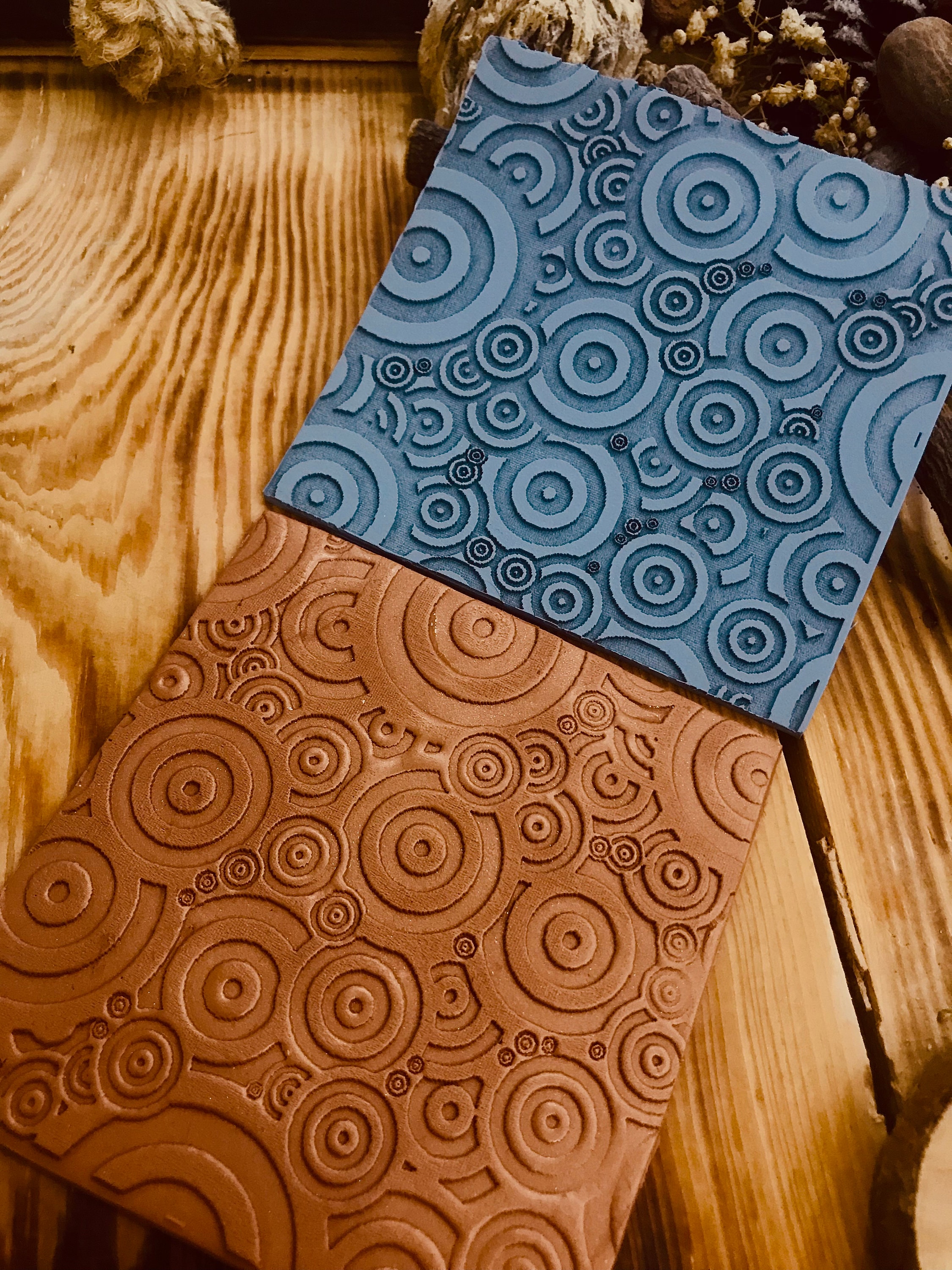 Circle Pattern Rubber Texture Mat: Polymer Clay & Jewelry Making (10x10 ...