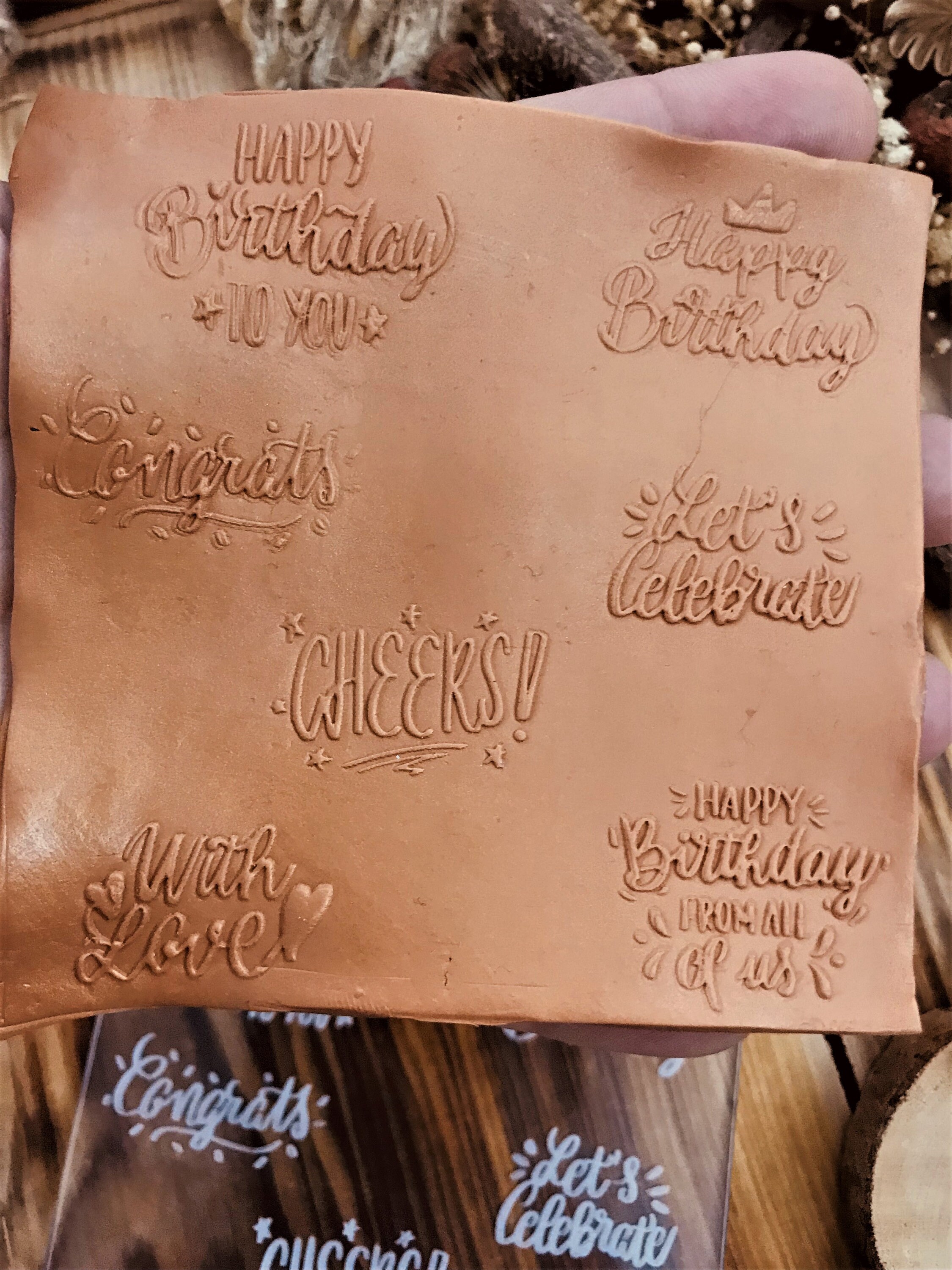 Happy Birthday Celebrate Texture Mat Polymer Clay Texture - Etsy