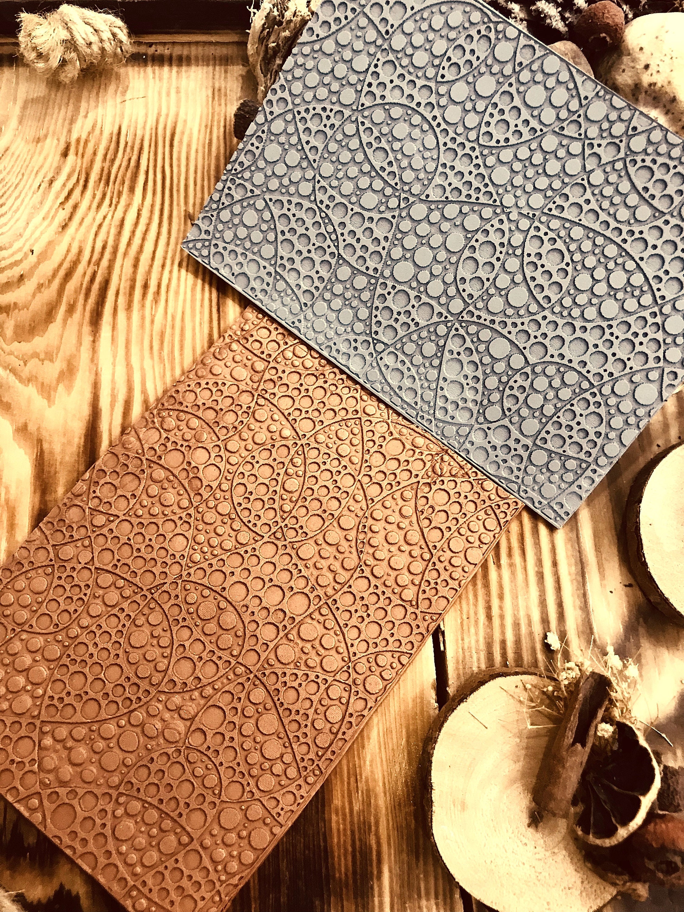 Geometric Floral Rubber Texture Mat: Polymer Clay & Ceramics (10x14cm ...