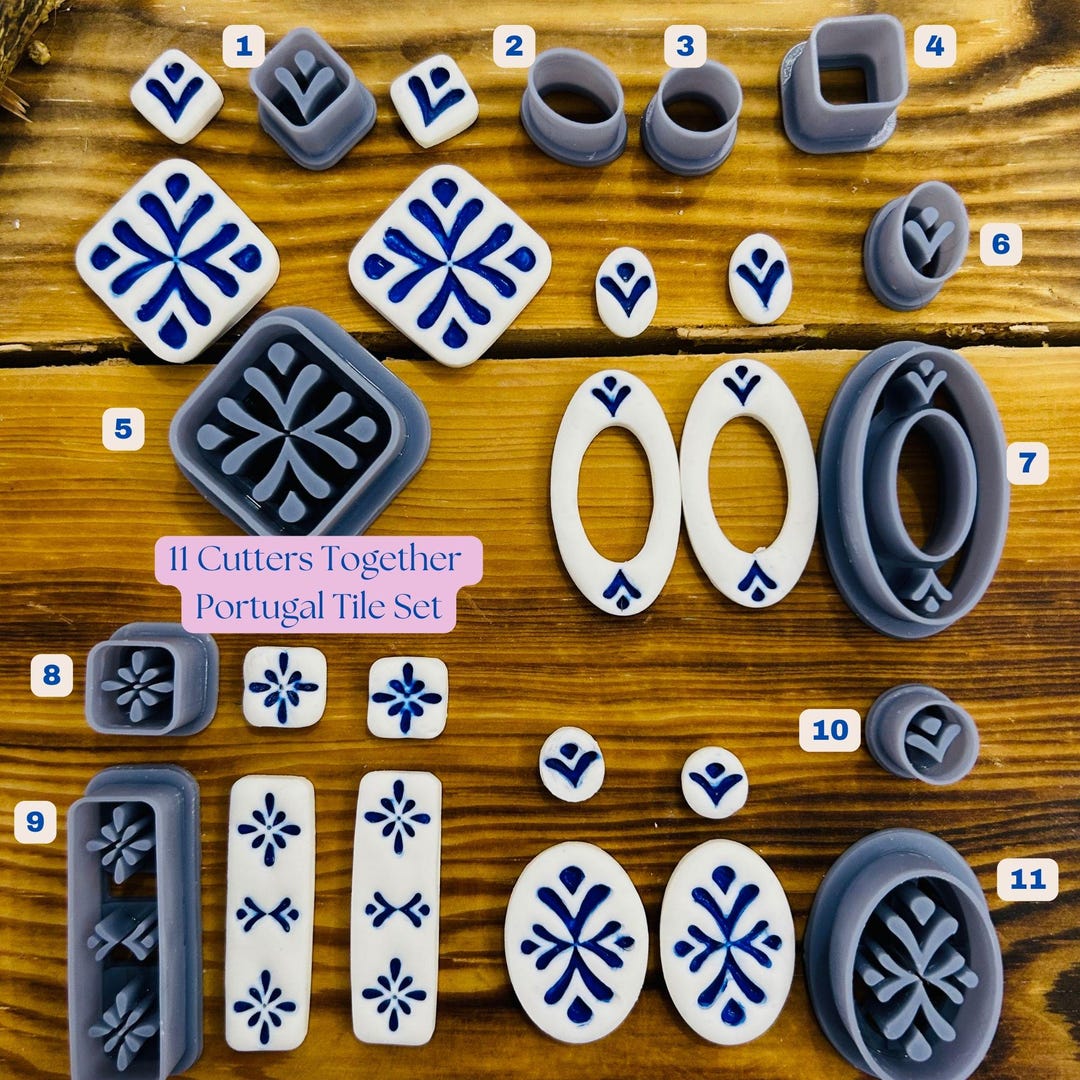 Portugal Tile Cutter Set: 11-piece Polymer Clay Earring DIY - Etsy