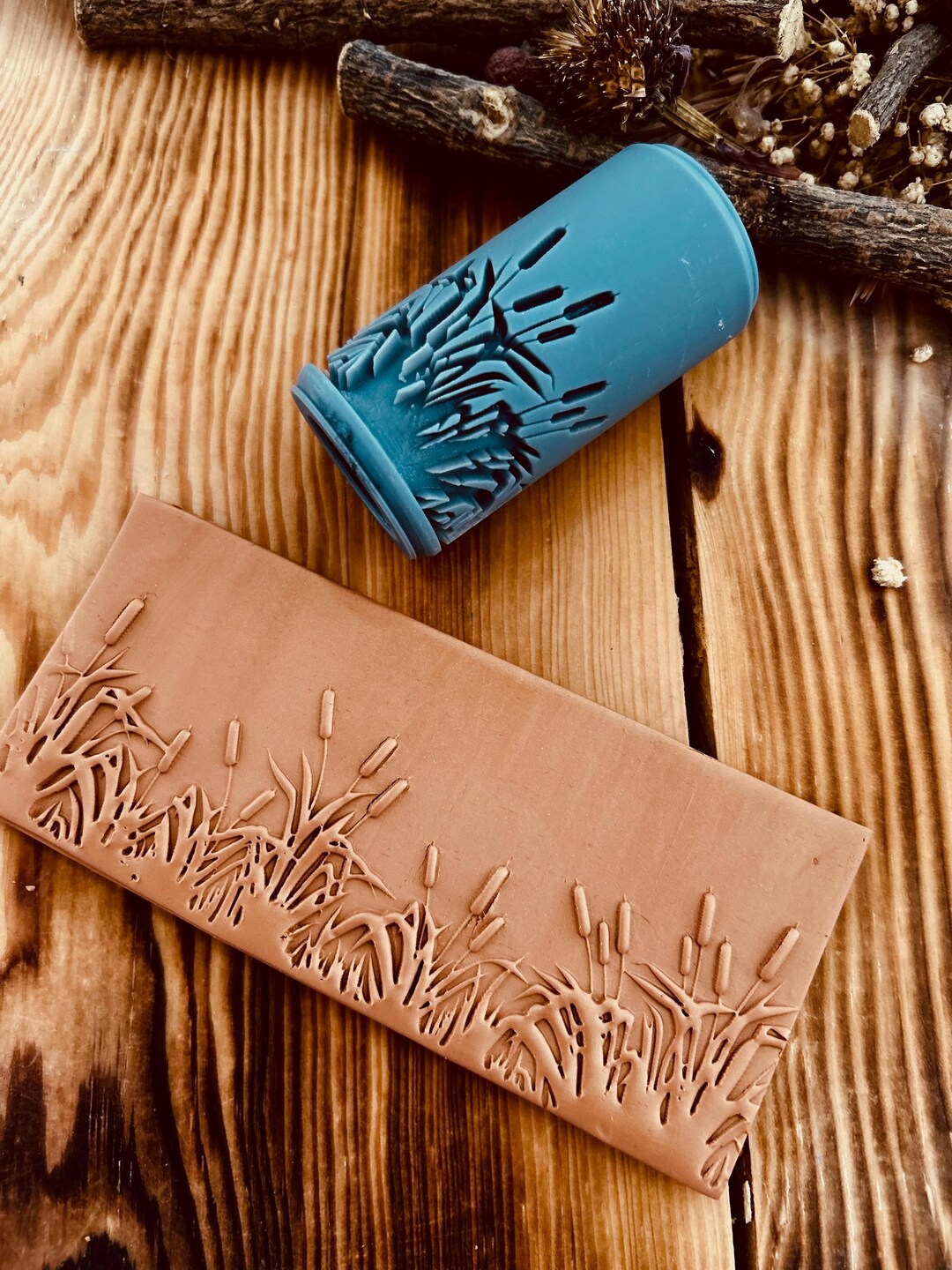 Marsh Reeds Texture Roller: Polymer Clay Embossing Tool (7cm) - Etsy