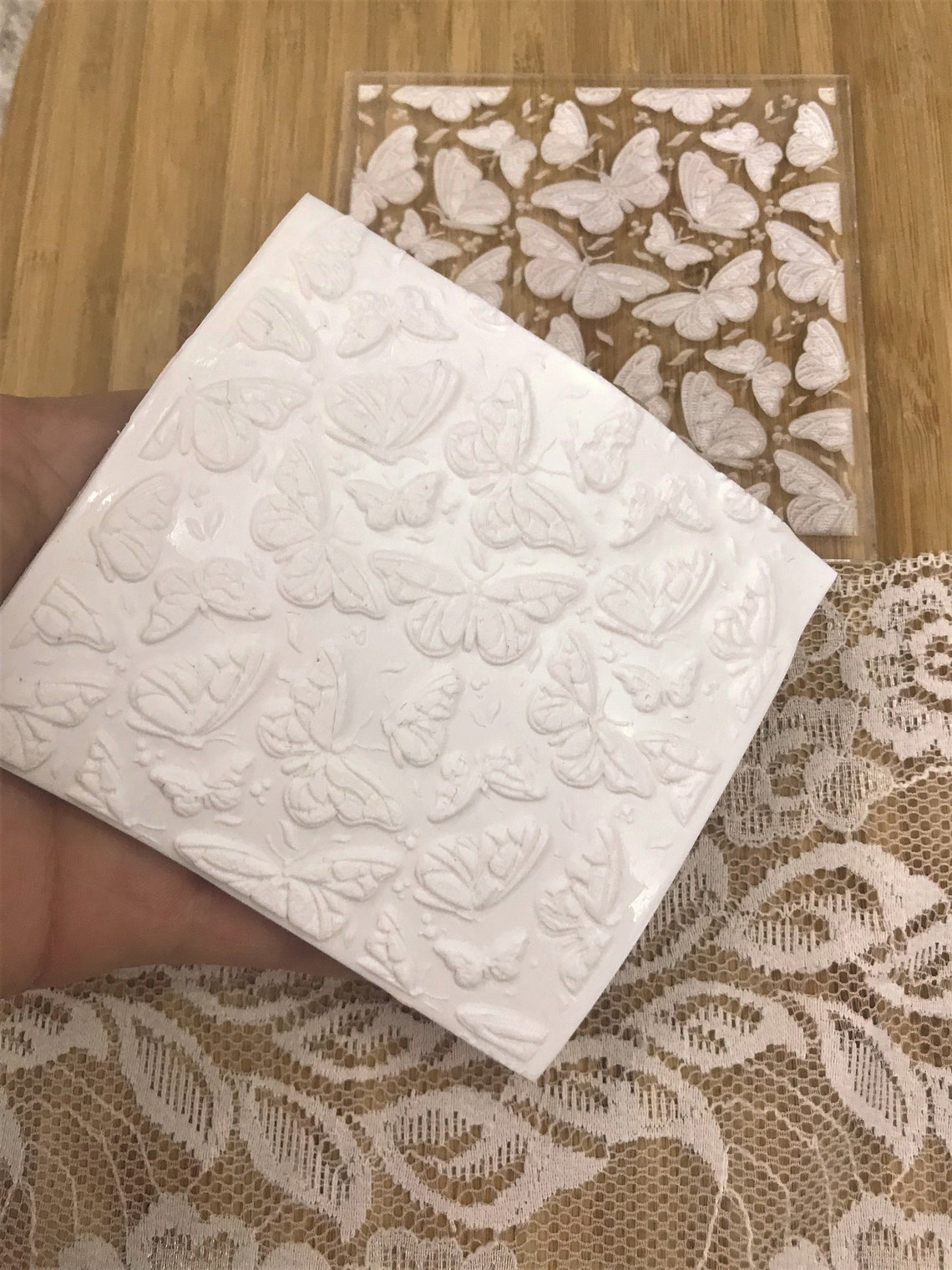 Butterfly Pattern Texture Mat Texture Tile Embosser Stamp - Etsy