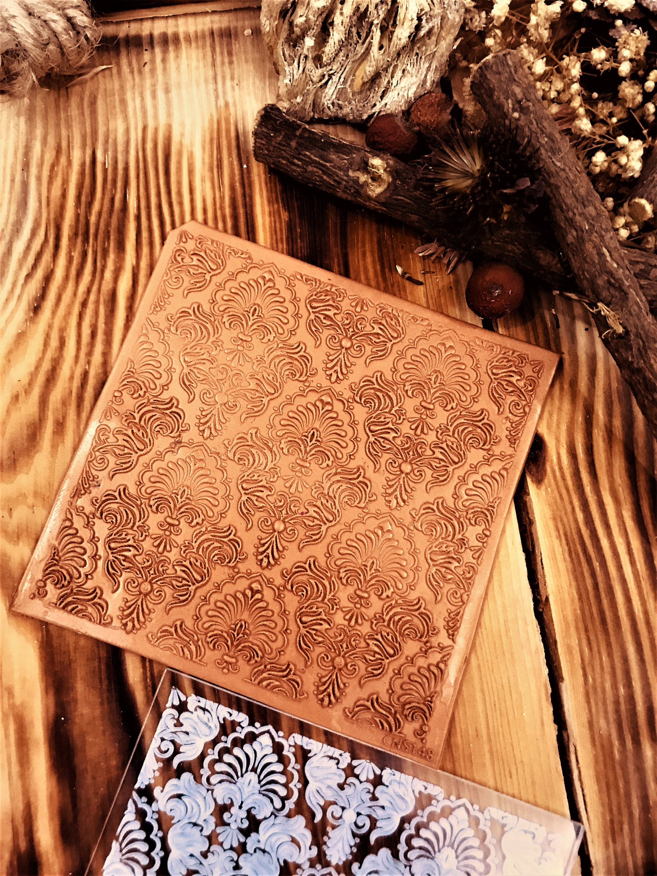 Vintage Pattern Texture Mat,polymer Clay, Embossing Stamp, Acrylic ...
