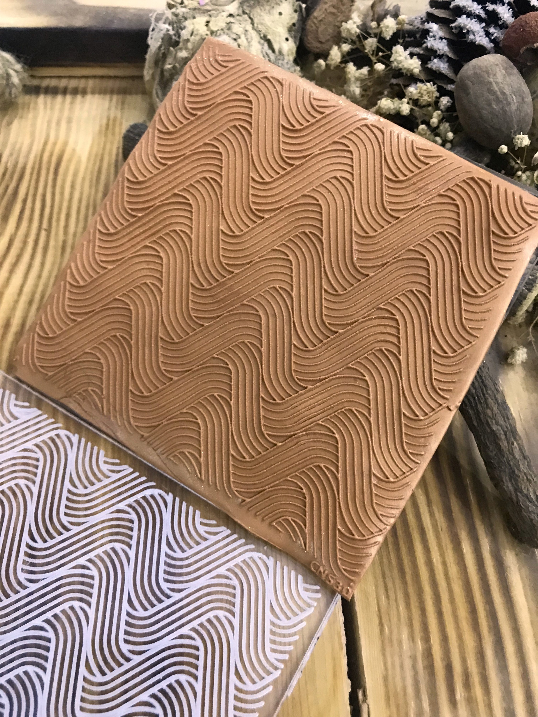 Wave Pattern Acrylic Texture Tile 1010cm Sizepolymer Clay - Etsy