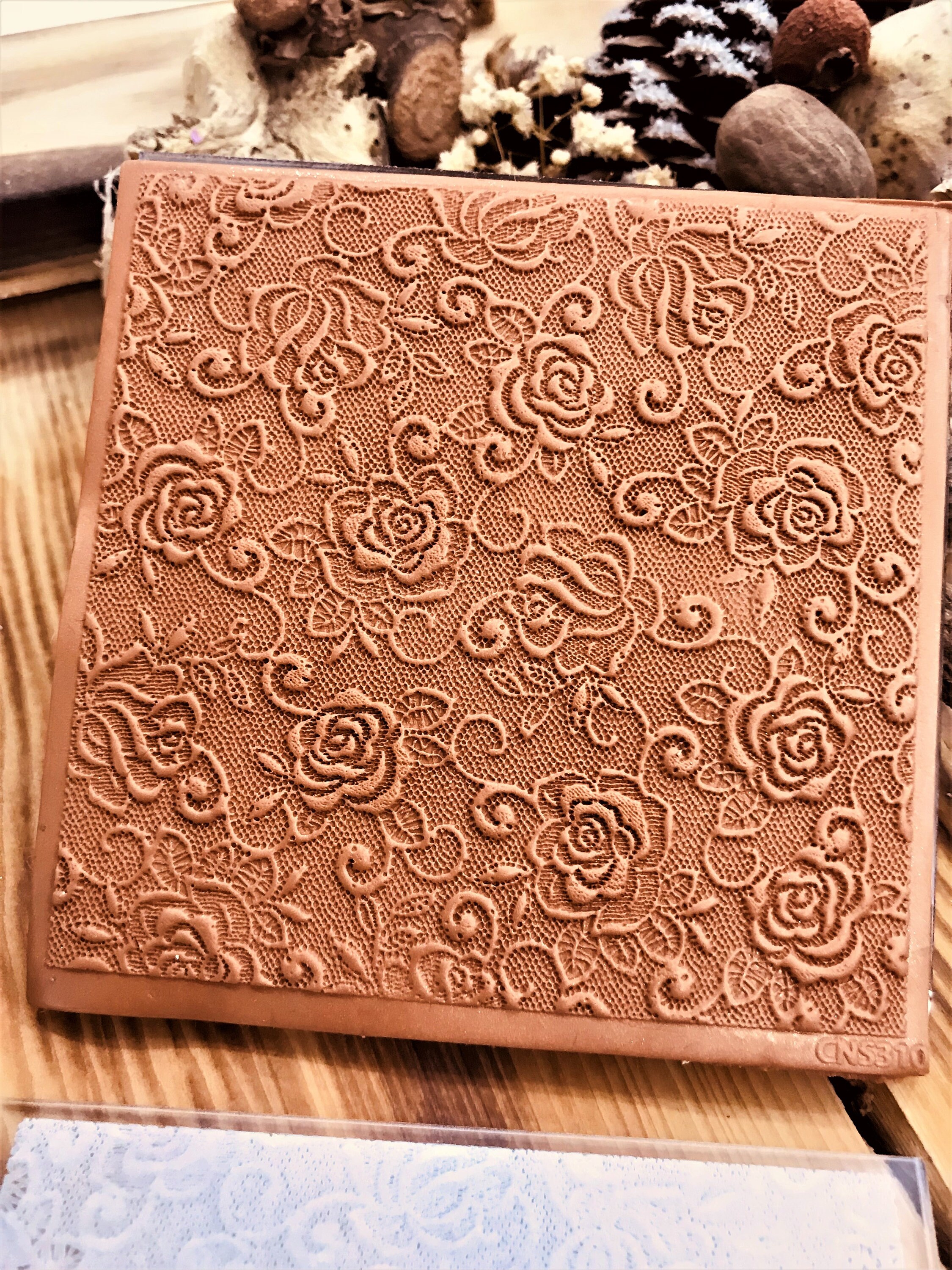 Rose Lace Pattern Texture Mat,polymer Clay, Embossing Stamp, Acrylic ...