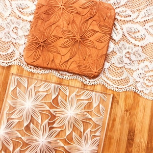 Embossing Stamp for Polymer Clay , Floral Texture Plate ,flower ...