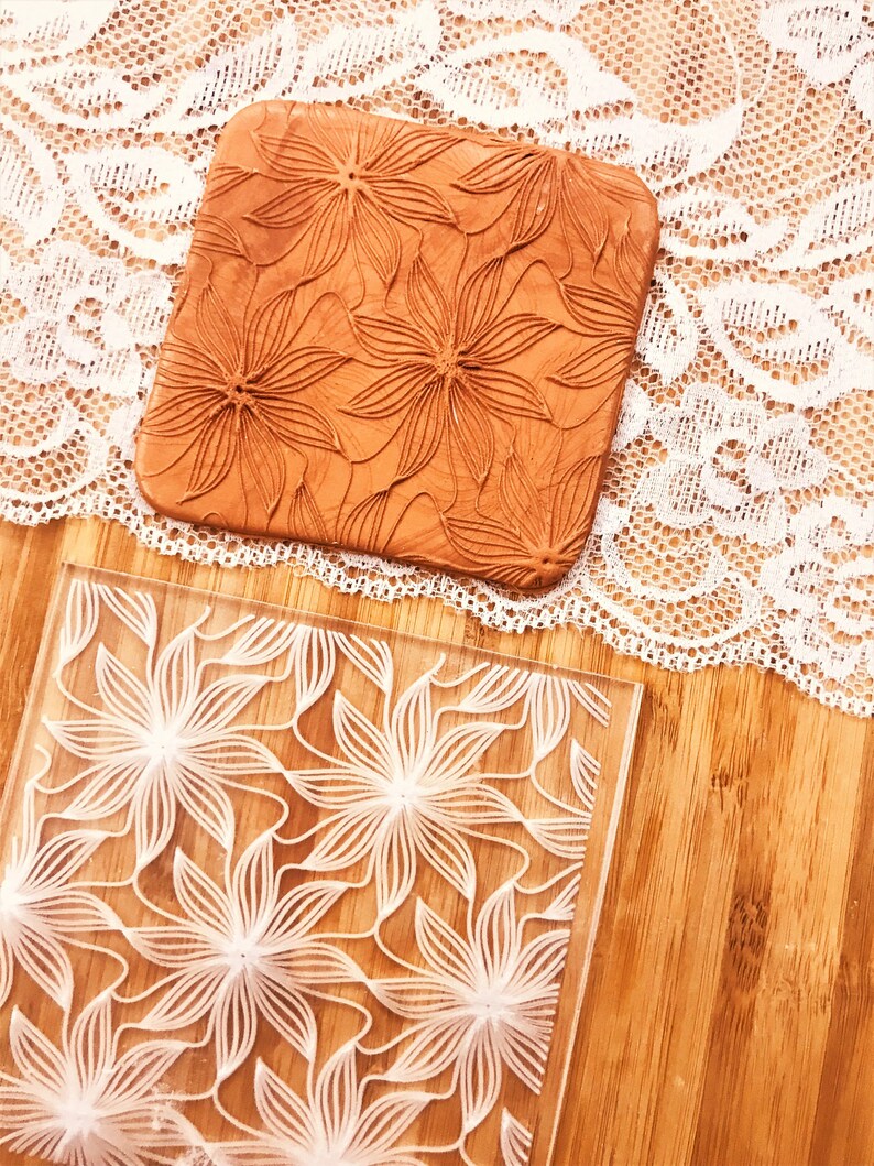 Embossing Stamp for Polymer Clay Floral Texture Plate - Etsy