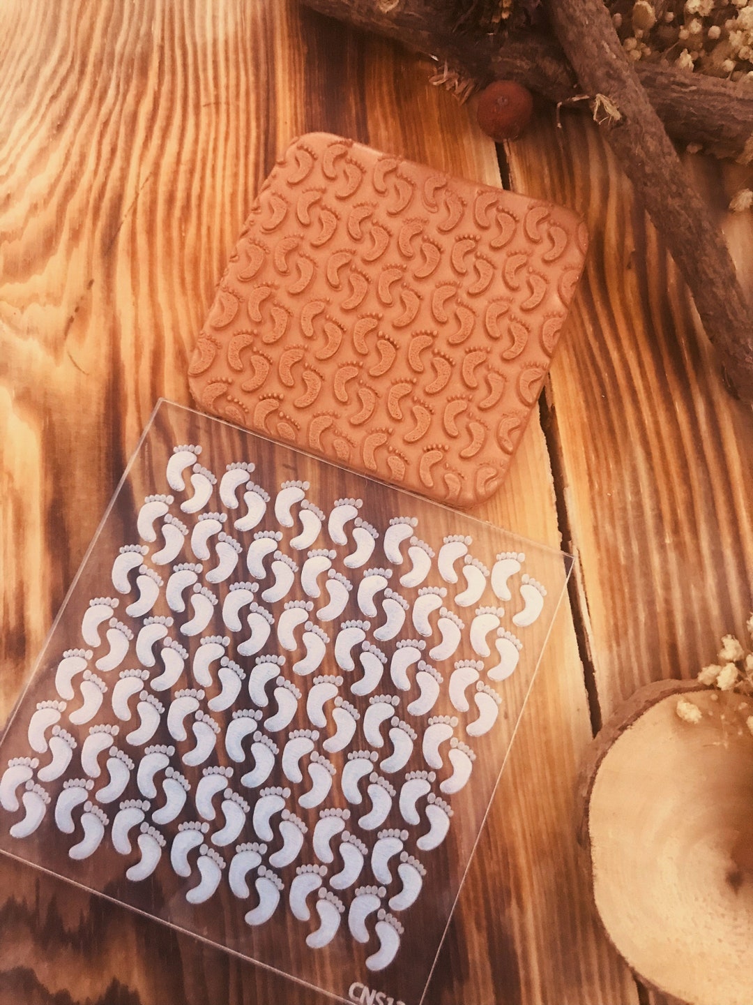 Tiny Foot Polymer Clay Embossing Stamp, Polymer Clay Tool, Texture ...