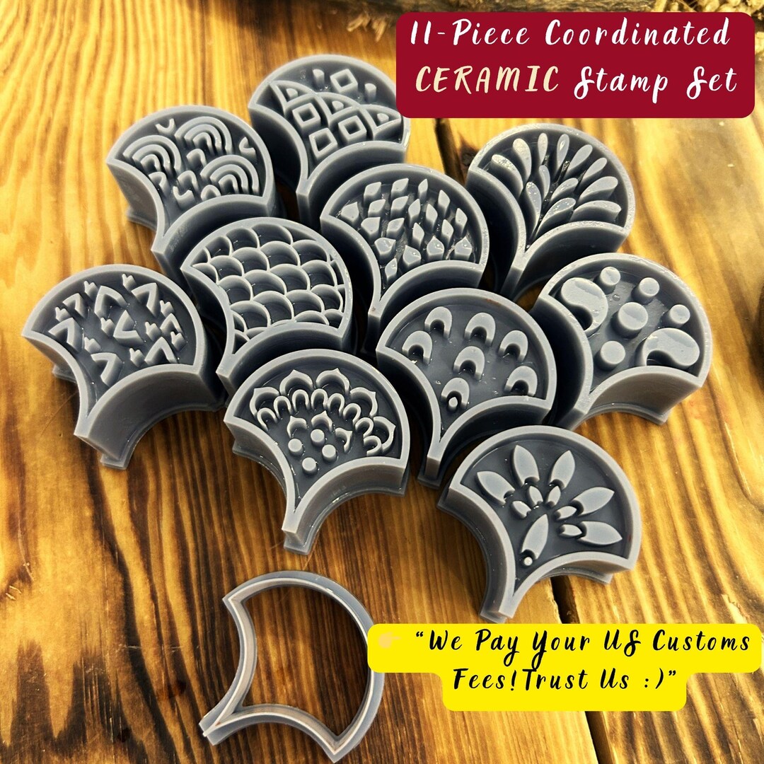 Clay Stamp and Cutter Set: Ceramic & Polymer Clay Designs - Etsy