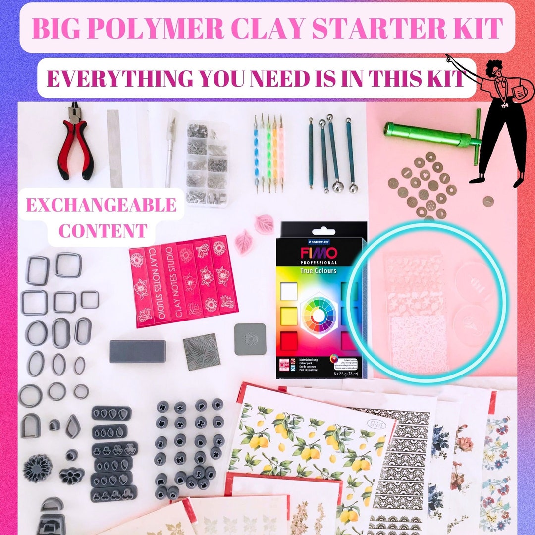 Polymer Clay Starter Kit for Beginners and Crafters ,900 Pieces ...