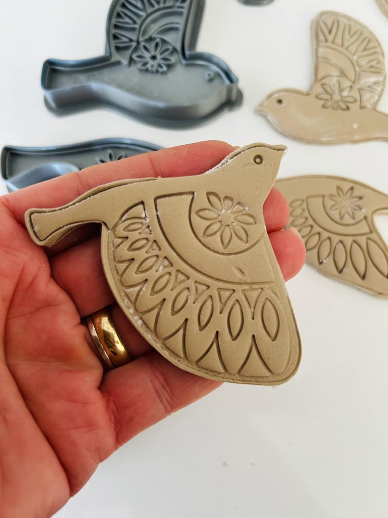 Folk Bird Wall Panel Cutter & Stamp Set –clay Soap Cookie - Etsy