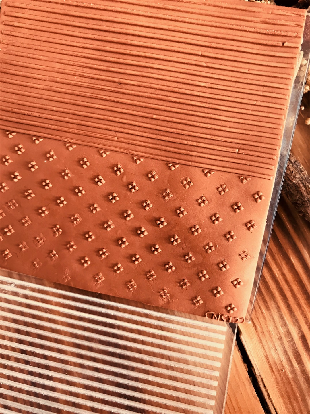 Dots and Lines Pattern Texture Mat, Embosser Stamp, Acrylic Clay ...