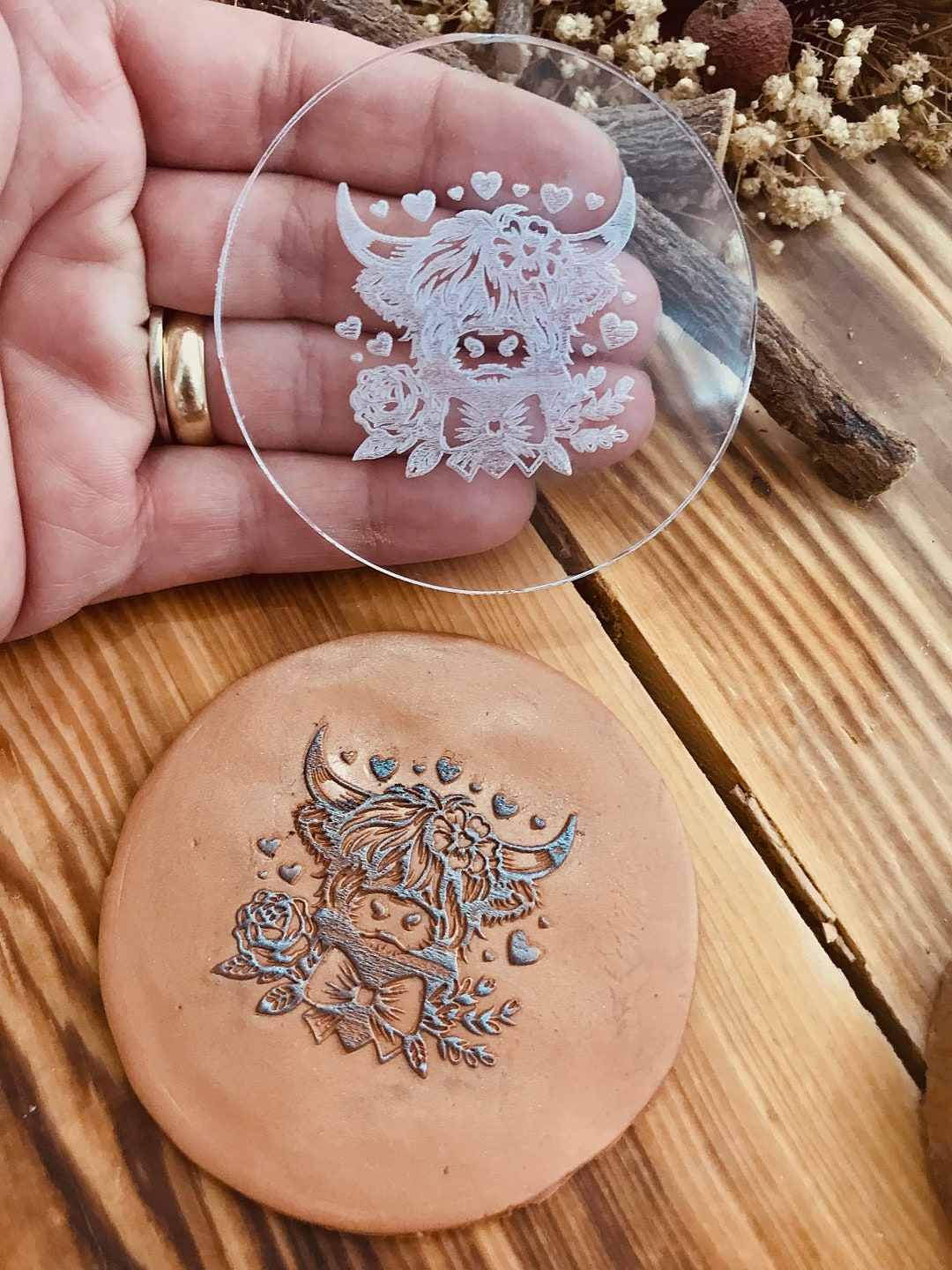 Cow Pattern Texture Mat: Acrylic Debossing Stamp for Clay & Sugar Paste ...