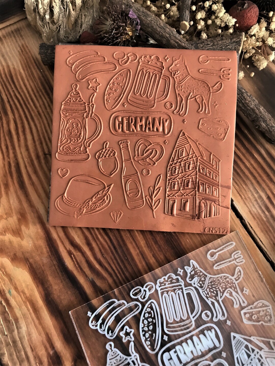 German Symbols Pattern Texture Mat, Embosser Stamp, Acrylic Clay ...