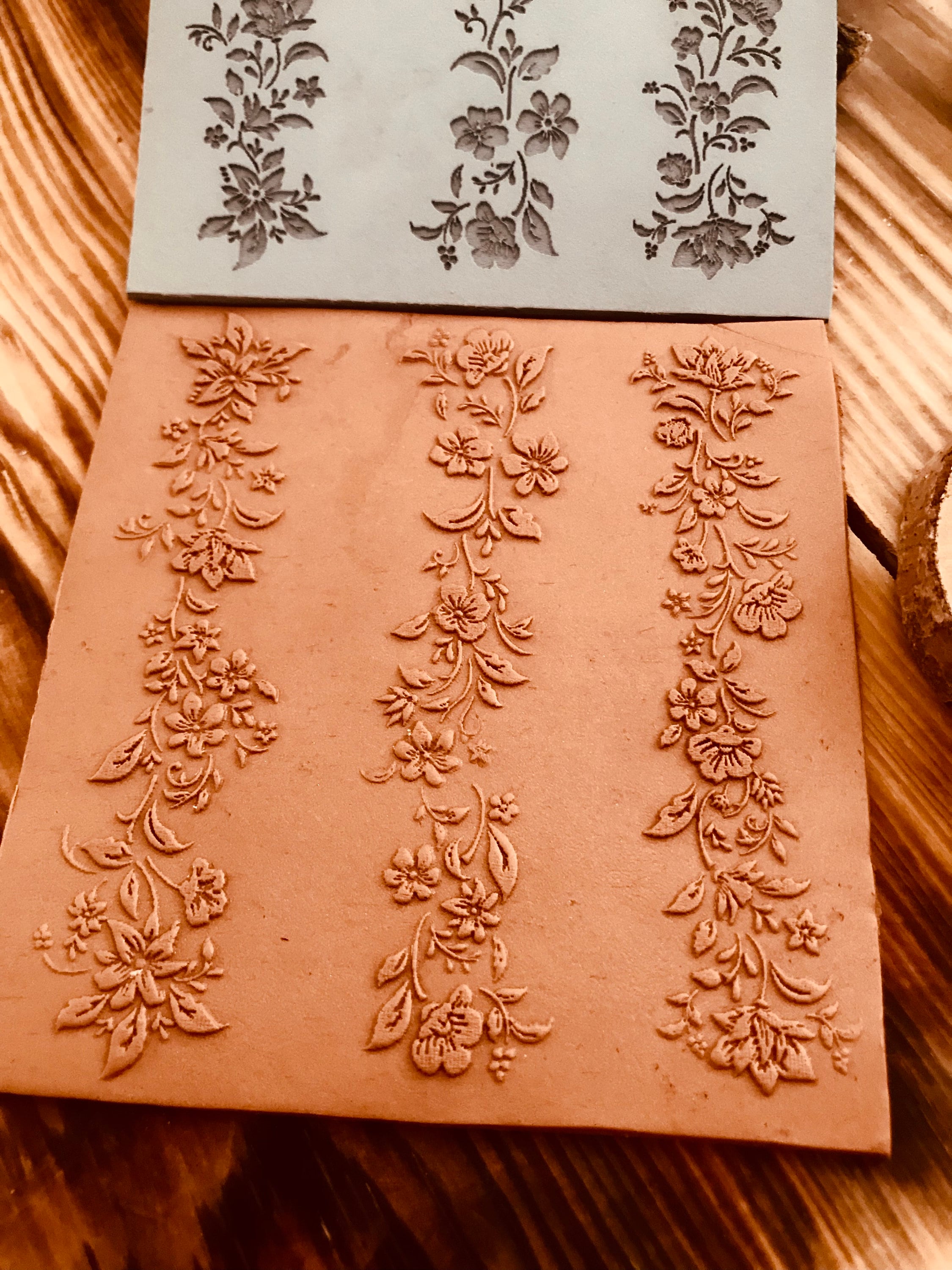 Floral Border Rubber Texture Mat: Polymer Clay & Fondant (10x10 Cm) - Etsy