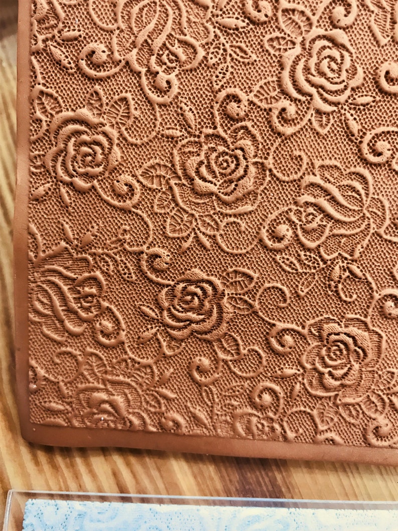 Rose Lace Pattern Texture Mat,polymer Clay, Embossing Stamp, Acrylic ...