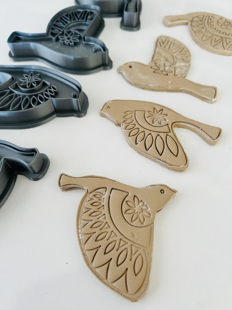 Folk Bird Wall Panel Cutter & Stamp Set –clay Soap Cookie - Etsy