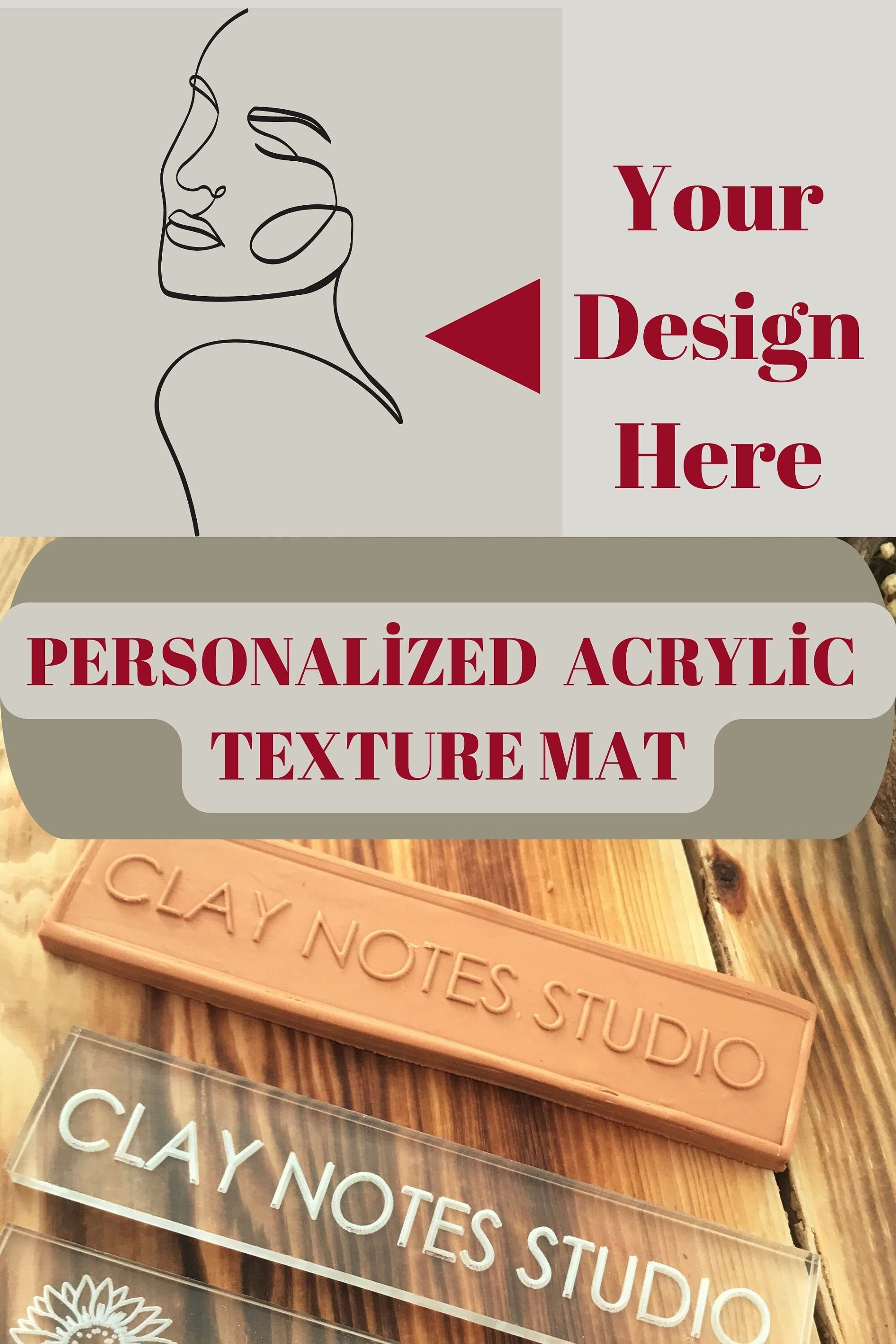 Custom Acrylic Stamp, Polymer Clay Stamp, Ceramic Stamp, Pottery Stamp ...