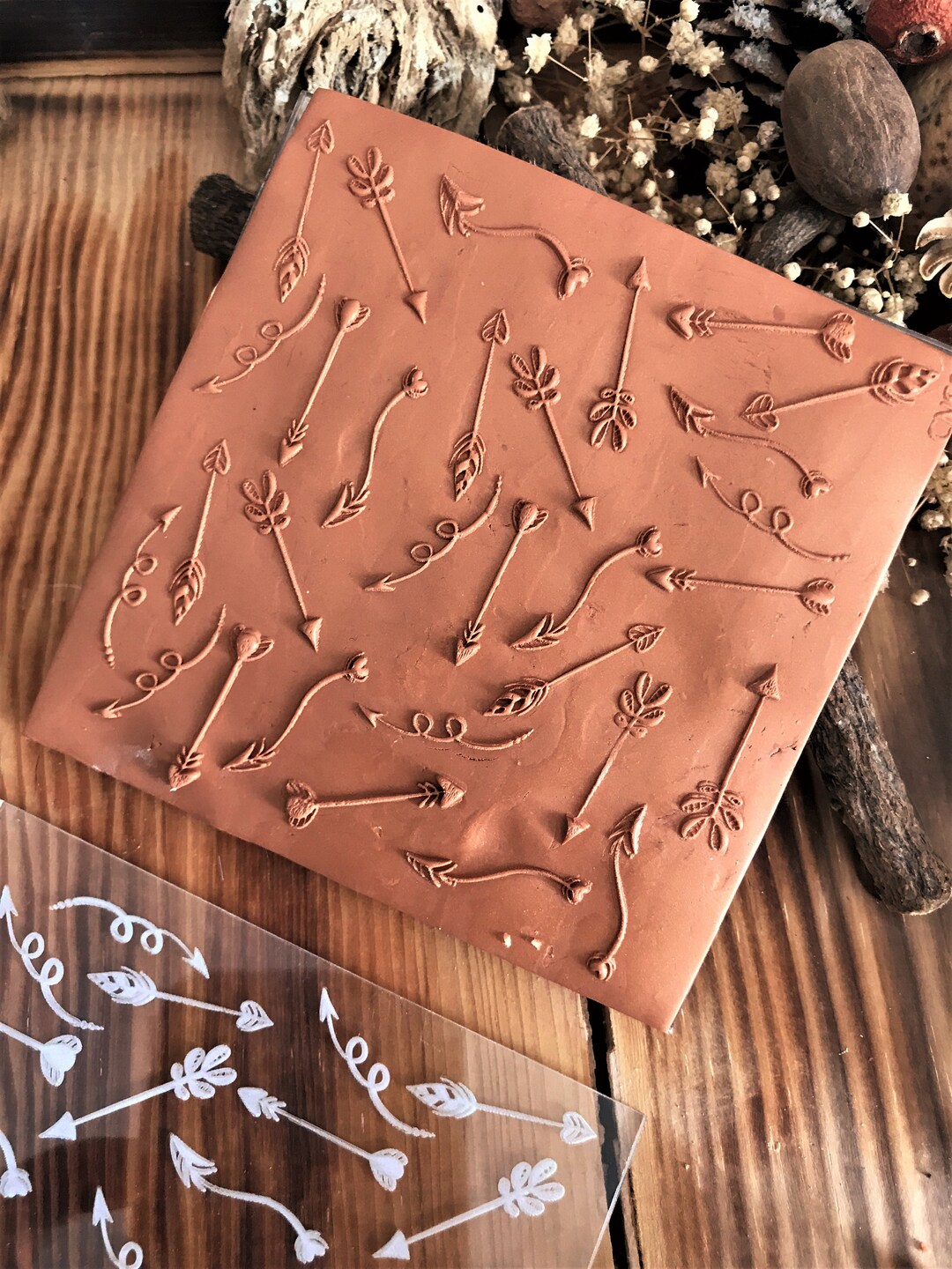 Arrow Pattern Texture Mat, Embosser Stamp, Acrylic Clay Texture Sheet ...
