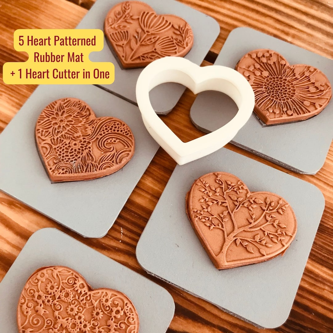 Heart Pattern Rubber Texture Mats for Clay: Jewelry Making Set - Etsy