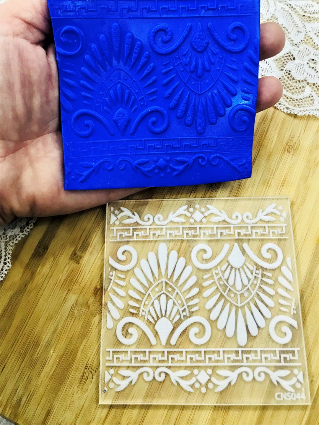 Cini Tile Texture Mat, Debossing Stamp, Acrylic Clay Texture Tool ...