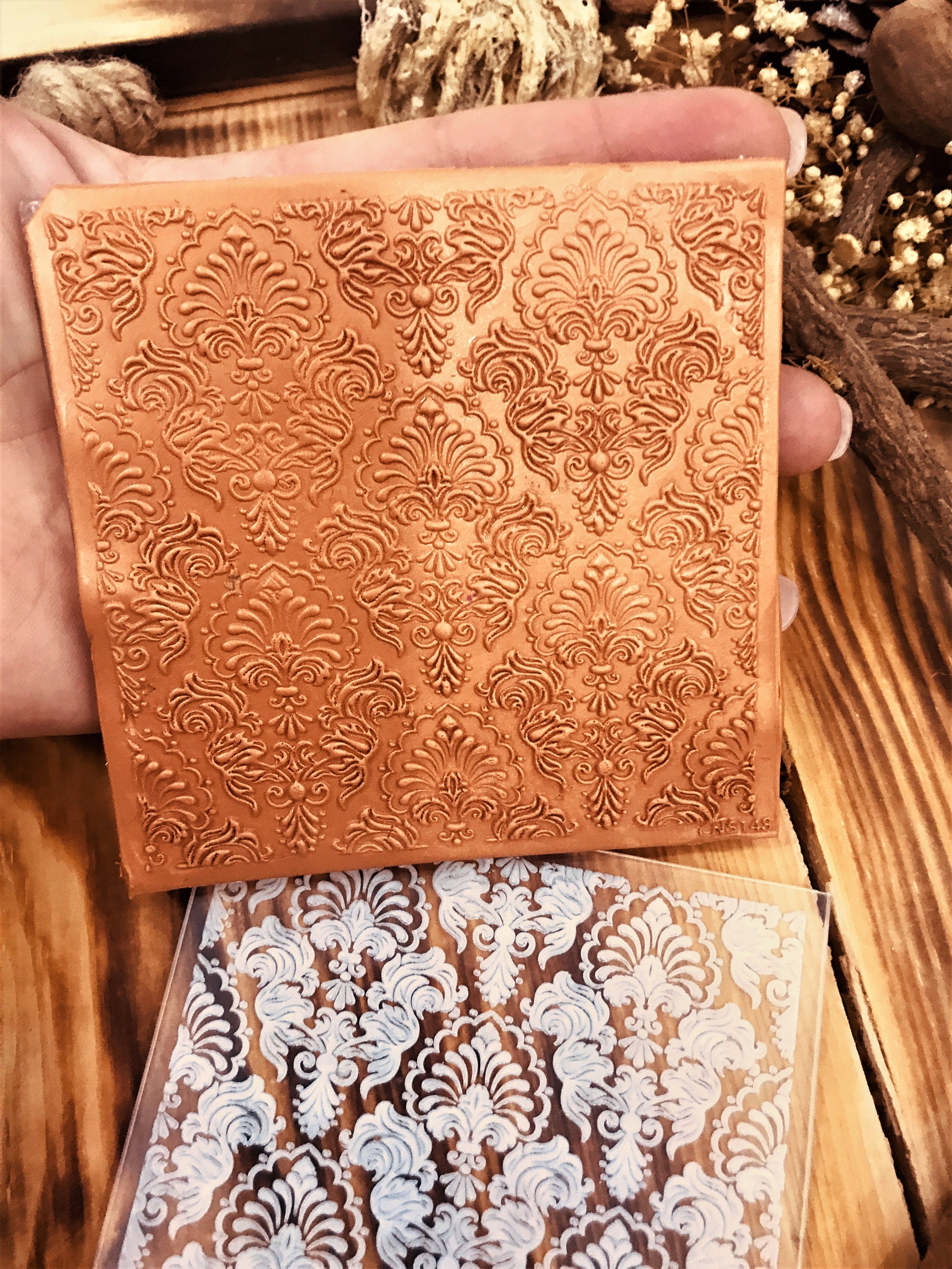 Vintage Pattern Texture Mat,polymer Clay, Embossing Stamp, Acrylic ...