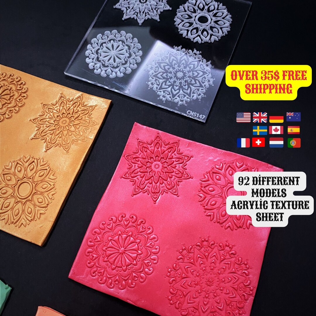 Mandala Texture Mat for Polymer Clay, Texture Sheet, Acrylic Clay Tool ...
