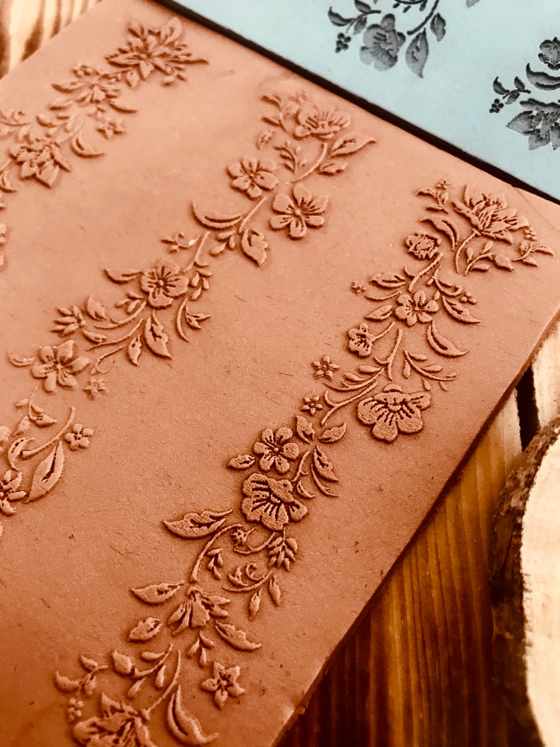 Floral Border Rubber Texture Mat: Polymer Clay & Fondant (10x10 Cm) - Etsy