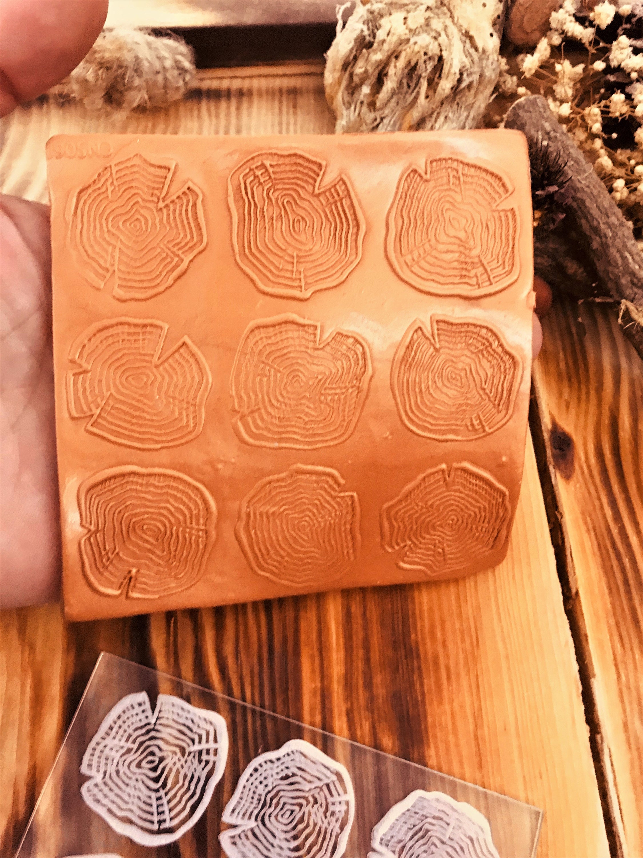 Tree Snag Pattern Texture Mat, Polymer Clay Texture Sheet, Embossing ...