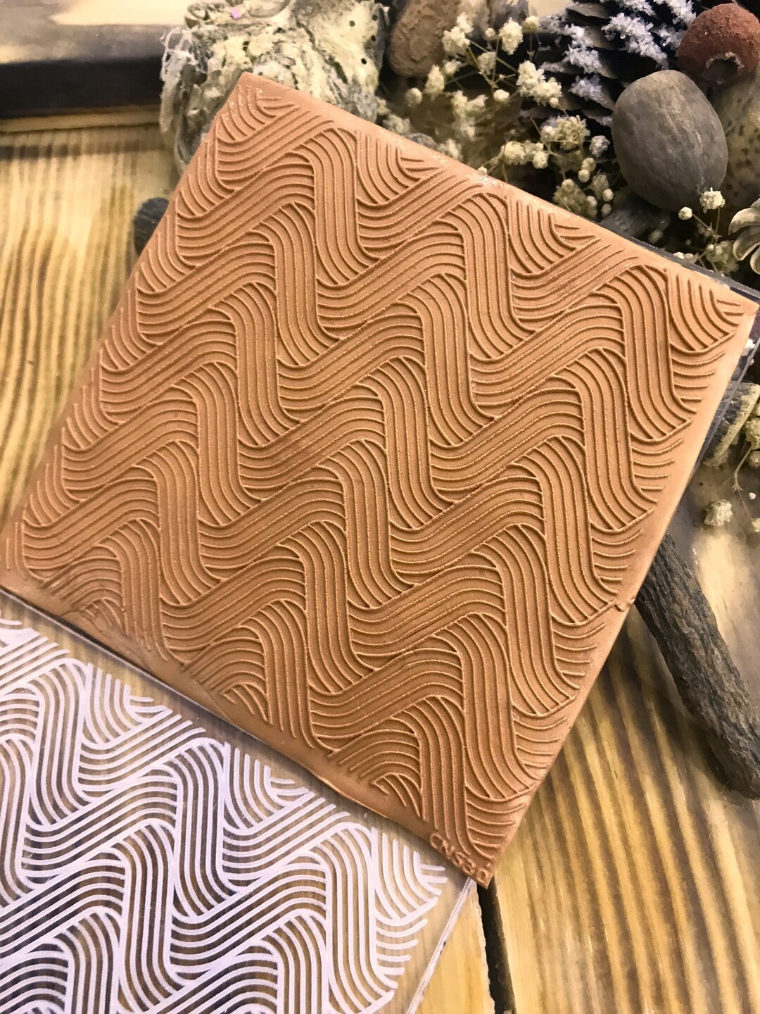 Wave Pattern Acrylic Texture Tile, 10*10cm Size,polymer Clay Embossing ...