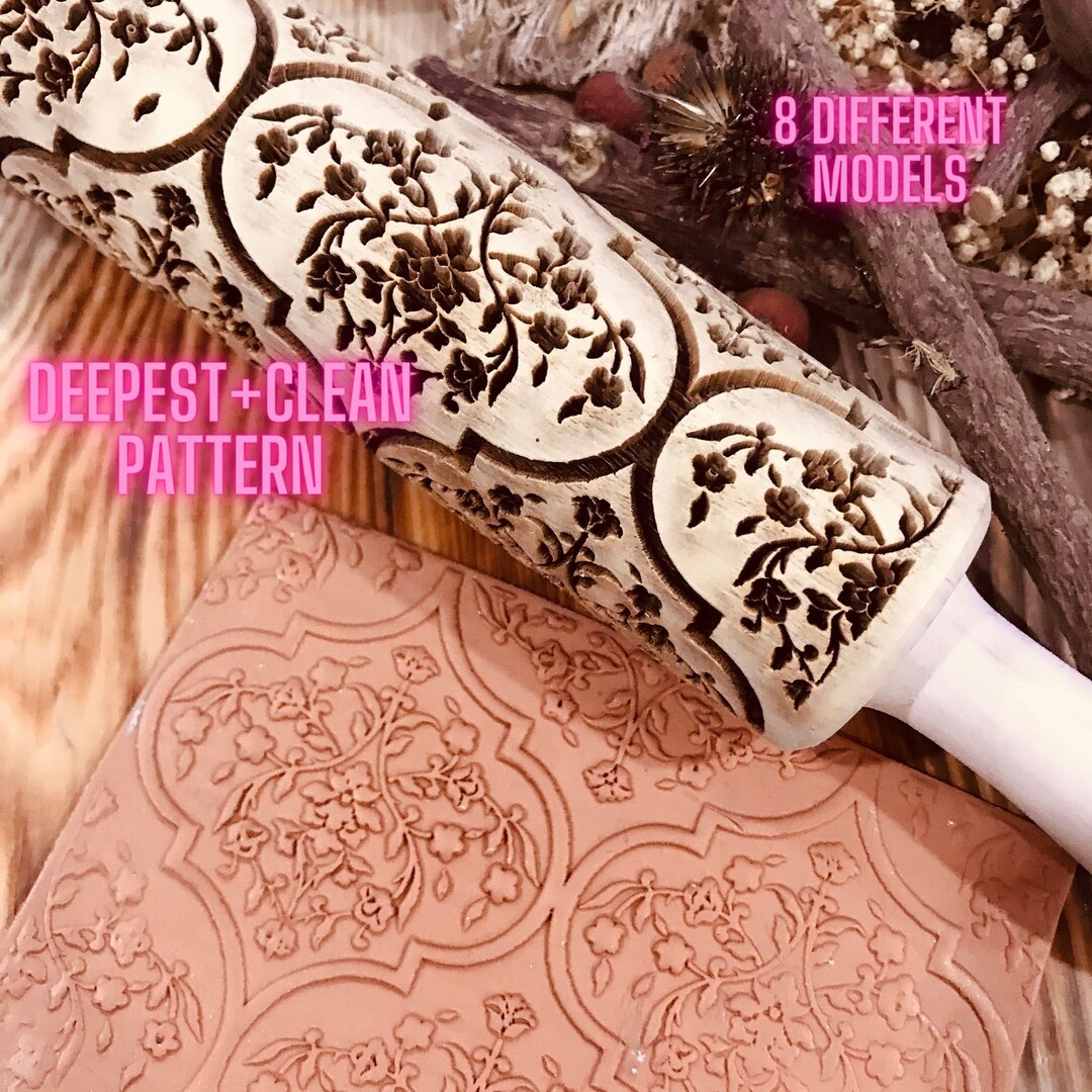 Embossed Rolling Pin for Cookies laser Engraving Clay - Etsy