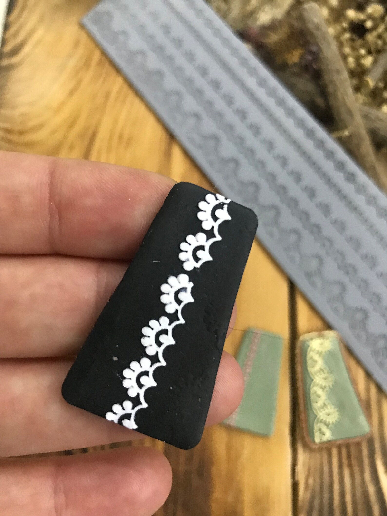 5 Unique Floral Borders – Rubber Texture Mat for Polymer Clay & Jewelry ...