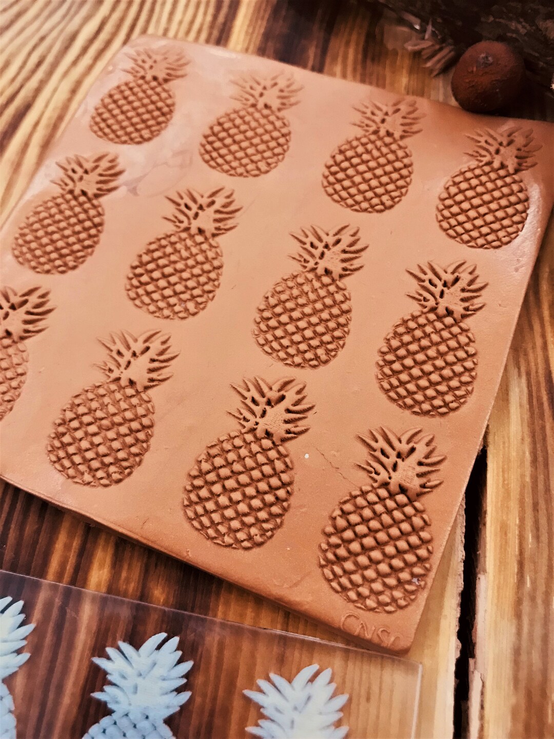 Pineapple Acrylic Texture Stamp: Polymer Clay Embossing Tool - Etsy