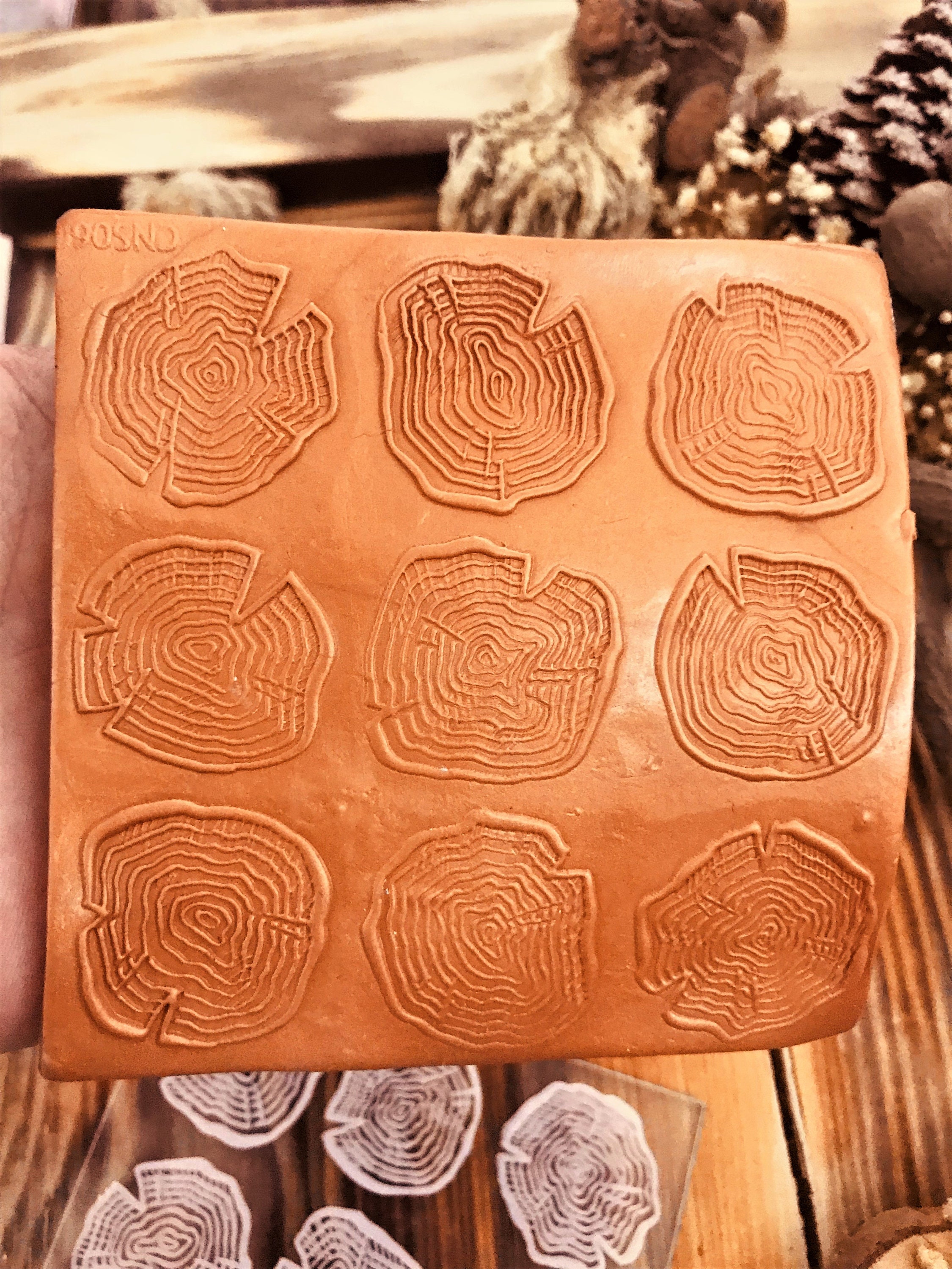 Tree Snag Pattern Texture Mat, Polymer Clay Texture Sheet, Embossing ...