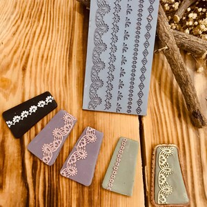 5 Unique Floral Borders – Rubber Texture Mat for Polymer Clay & Jewelry ...