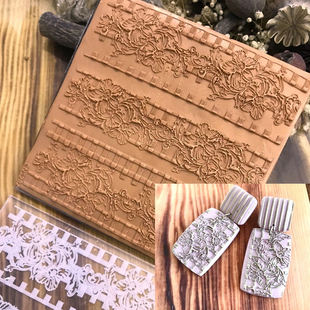 Acrylic Texture Tile, 1010cm Size,polymer Clay Embossing Stamp, Texture ...