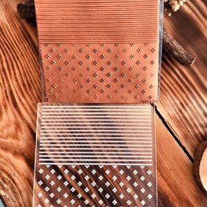 Dots and Lines Pattern Texture Mat, Embosser Stamp, Acrylic Clay ...
