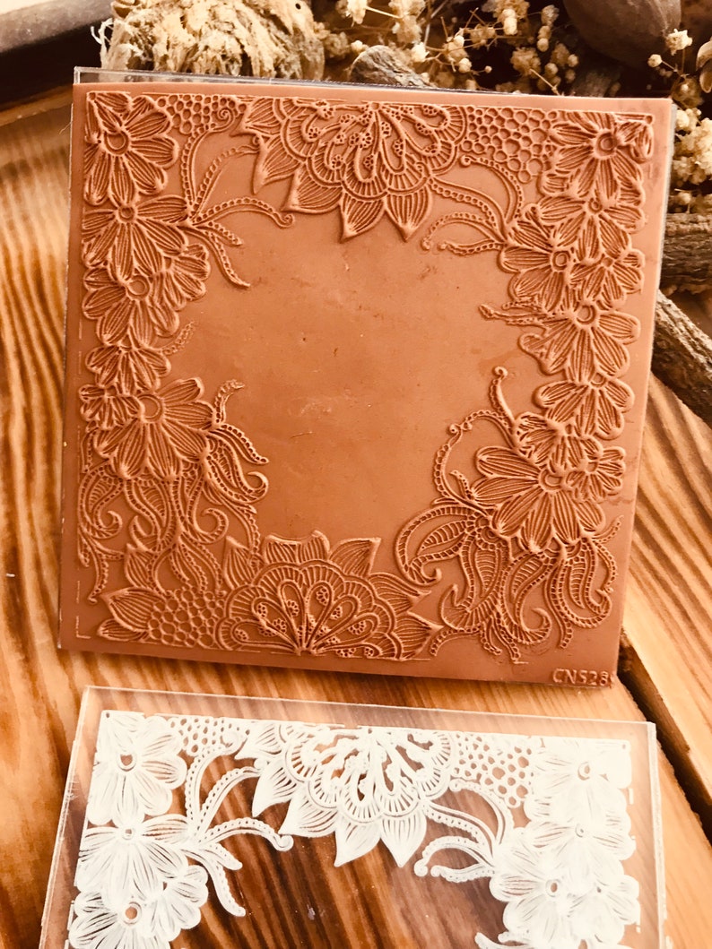 Floral Lace Clay Stamp,fondant Pattern Texture Mat, Embossing Stamp ...