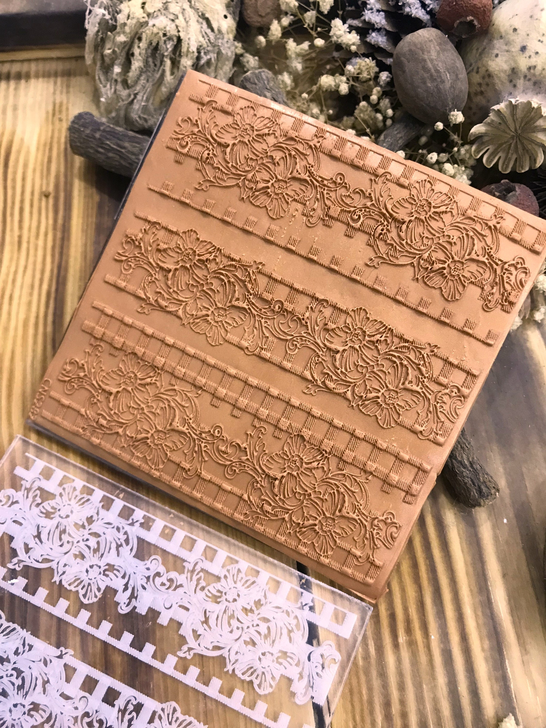 Acrylic Texture Tile, 1010cm Size,polymer Clay Embossing Stamp, Texture ...
