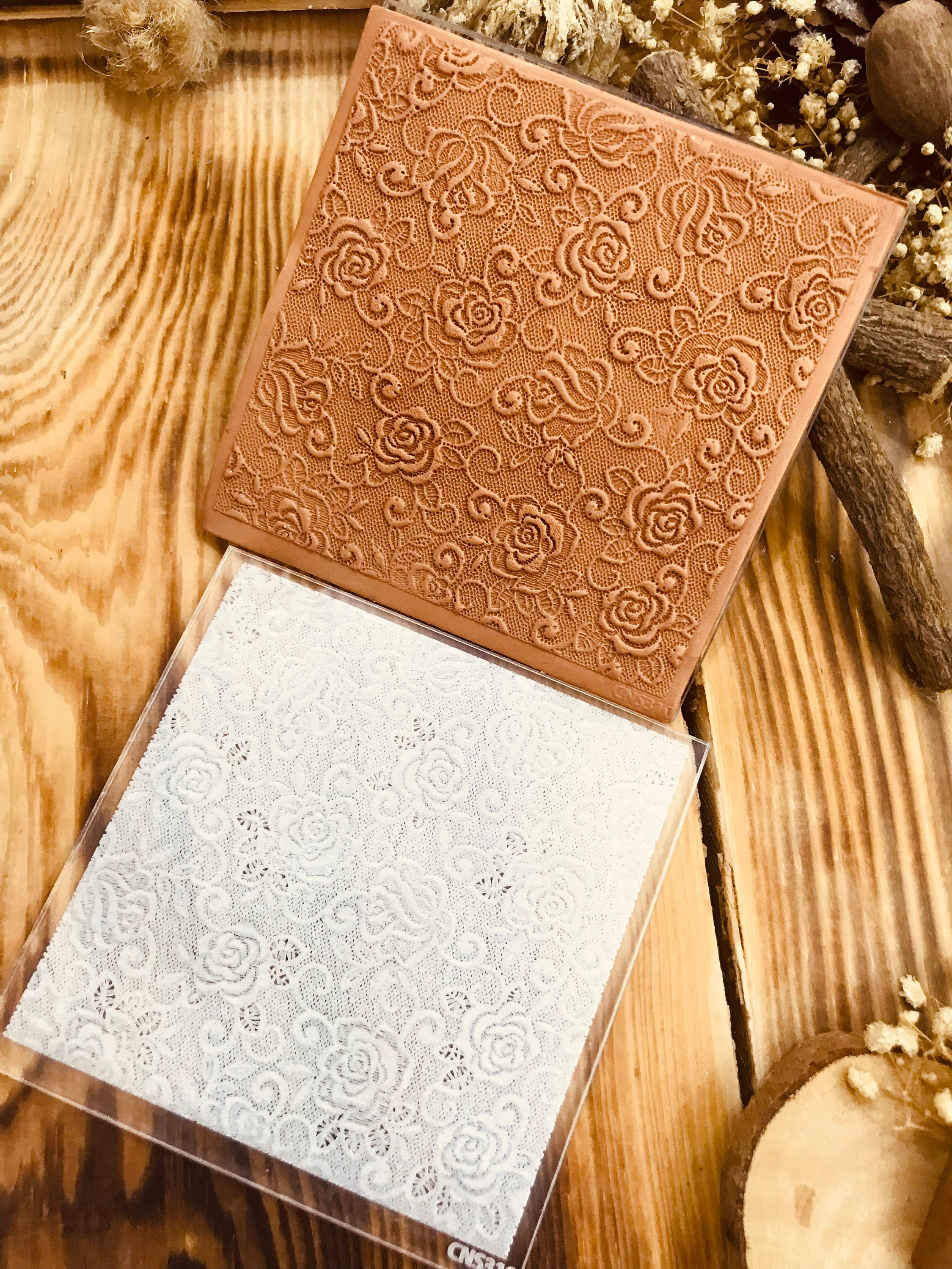 Rose Lace Pattern Texture Mat,polymer Clay, Embossing Stamp, Acrylic ...