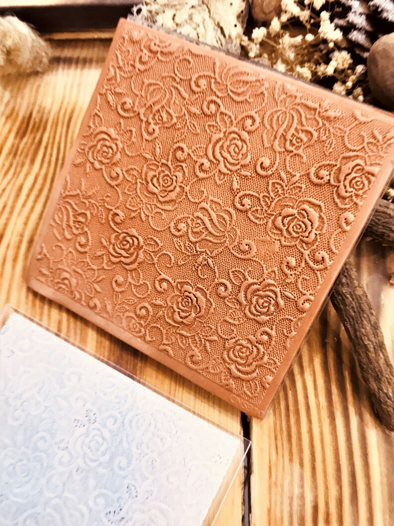 Rose Lace Pattern Texture Mat,polymer Clay, Embossing Stamp, Acrylic ...