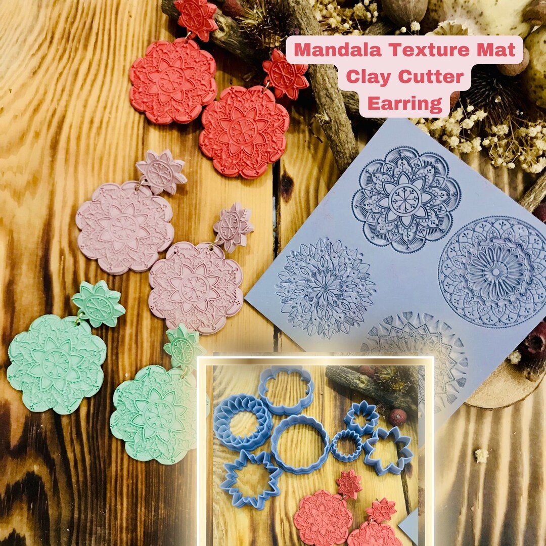 Mandala Art Deco Rubber Texture Mat 10*10cm⎥polymer Clay Earring⎥clay ...