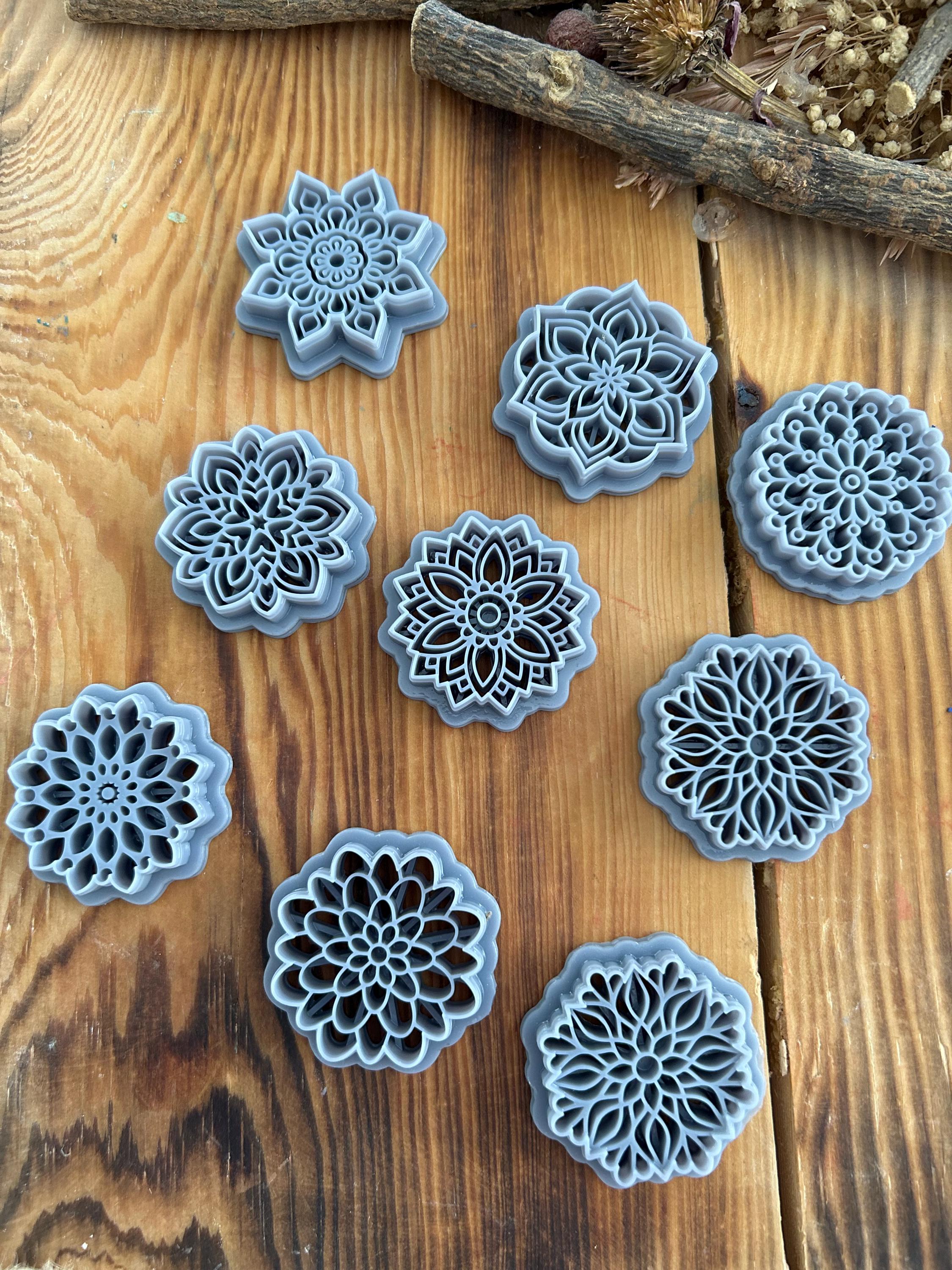 Mandala Clay Cutter Set: 9 Boho Polymer Clay Cutters for Earrings ...