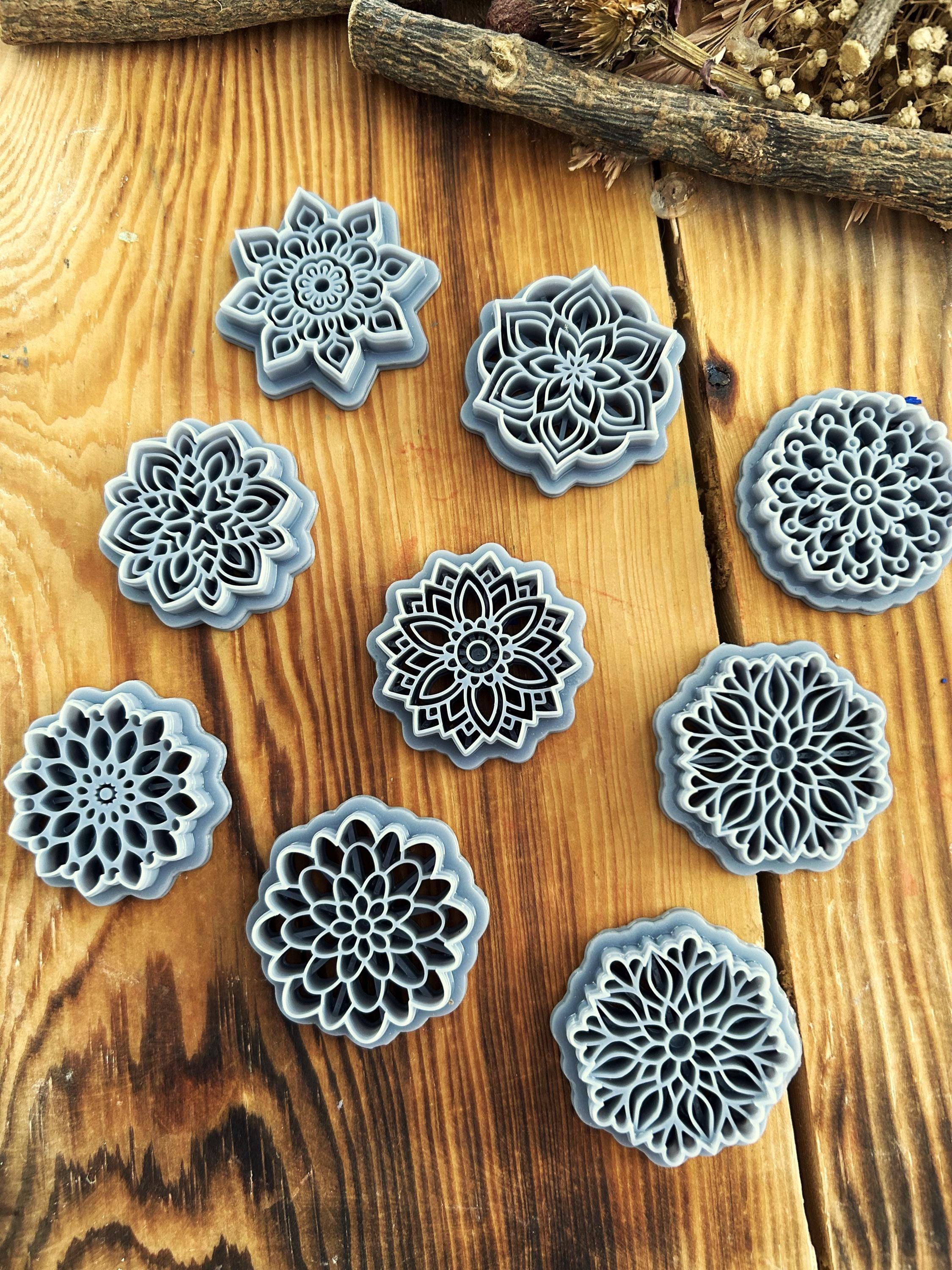Mandala Clay Cutter Set: 9 Boho Polymer Clay Cutters for Earrings ...