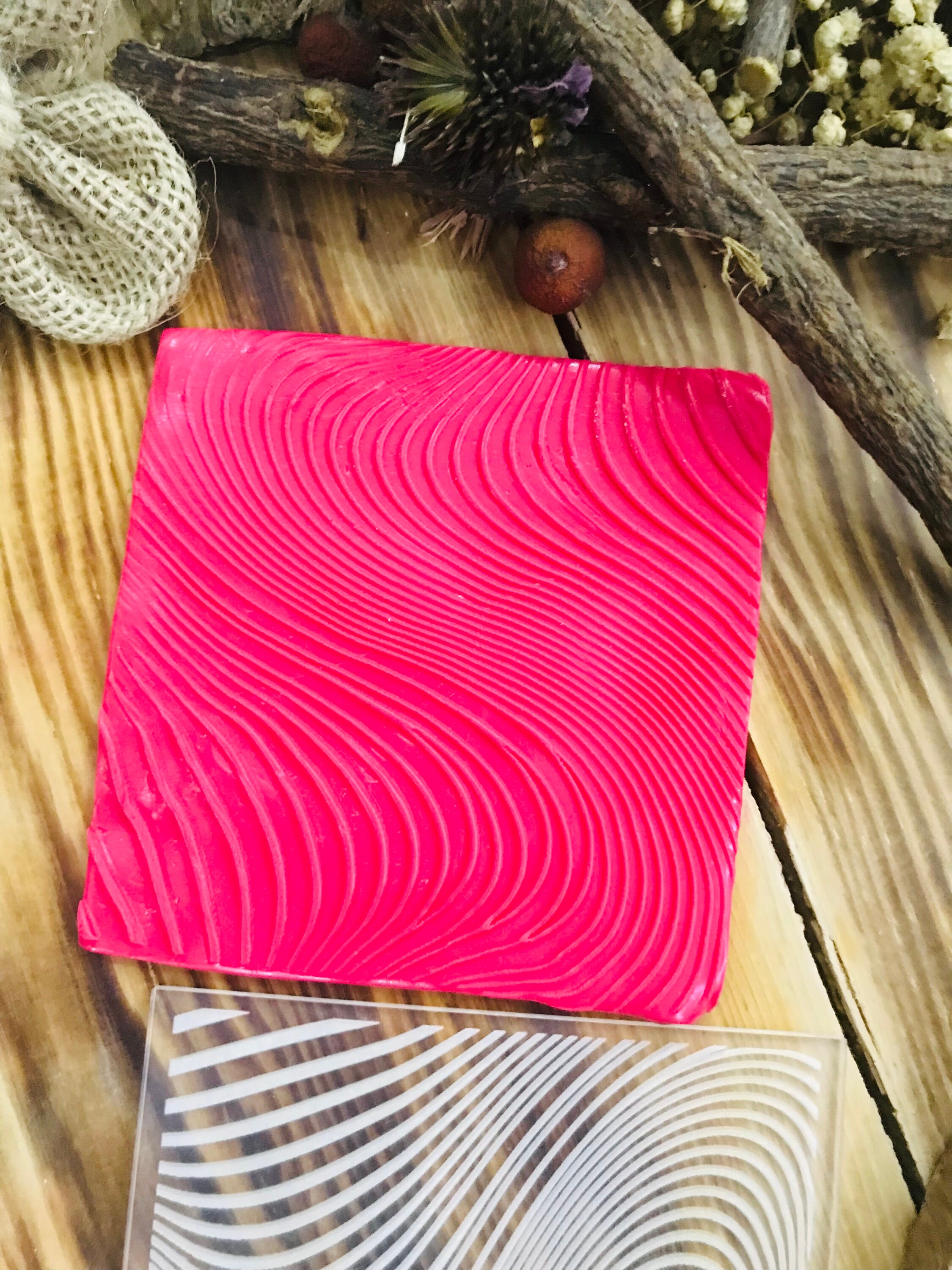 Wave Texture Mat, Polymer Clay Debossing Stamp, Acrylic Clay Tool, Wave ...