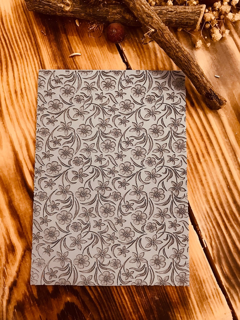 Floral Texture Mat: Rubber Stamp for Polymer Clay Jewelry (10x14cm) - Etsy