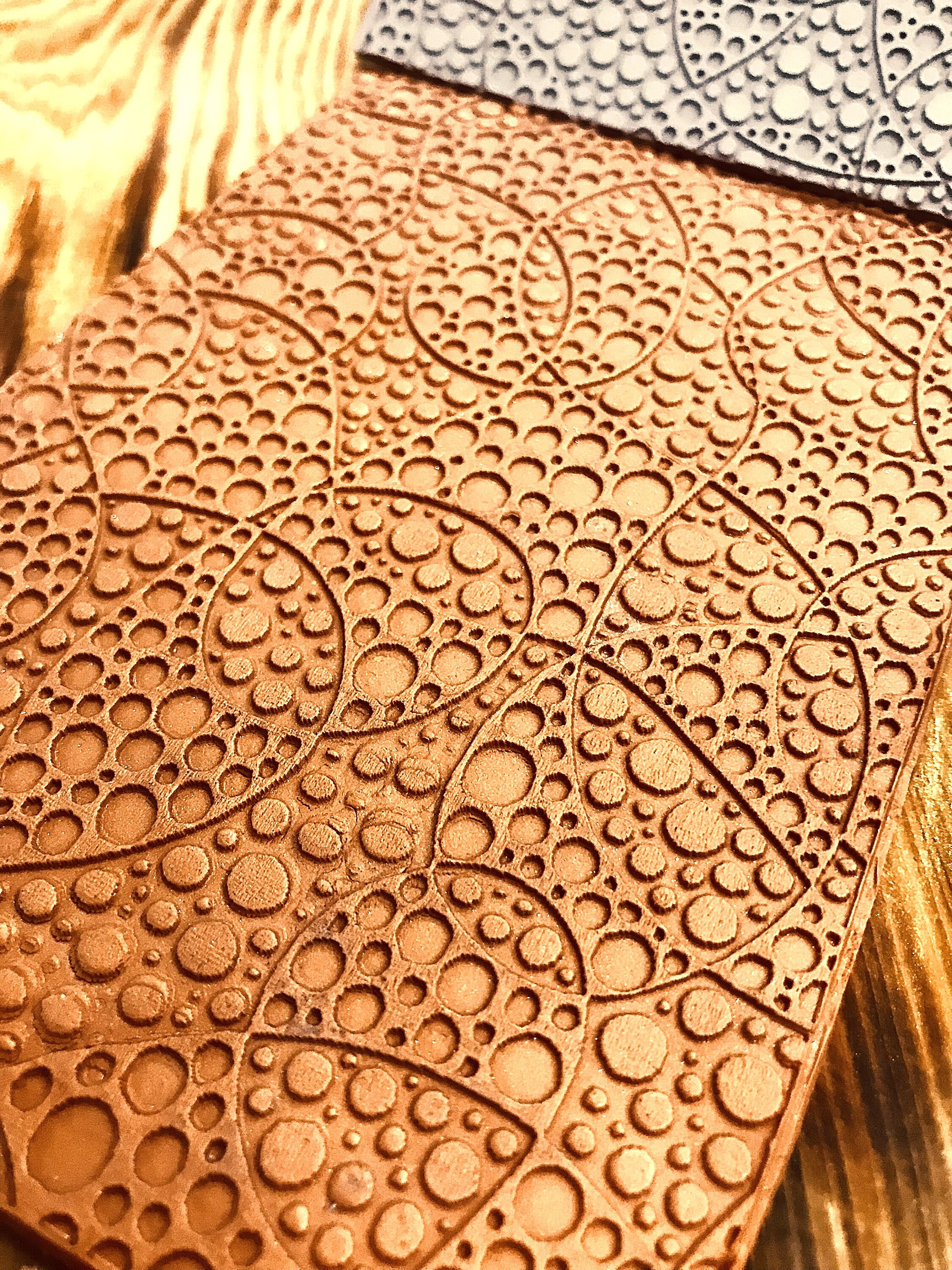 Geometric Floral Rubber Texture Mat: Polymer Clay & Ceramics (10x14cm ...