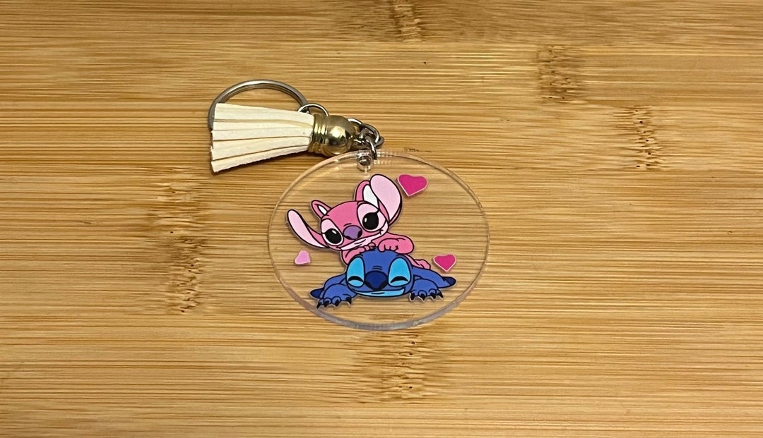 Stitch & Angel Keychain - Etsy