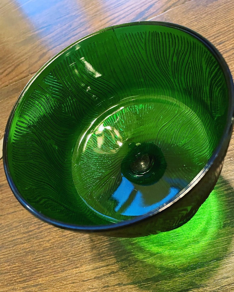 Hoosier USA Glass Vintage Emerald Green Pedestal Footed - Etsy