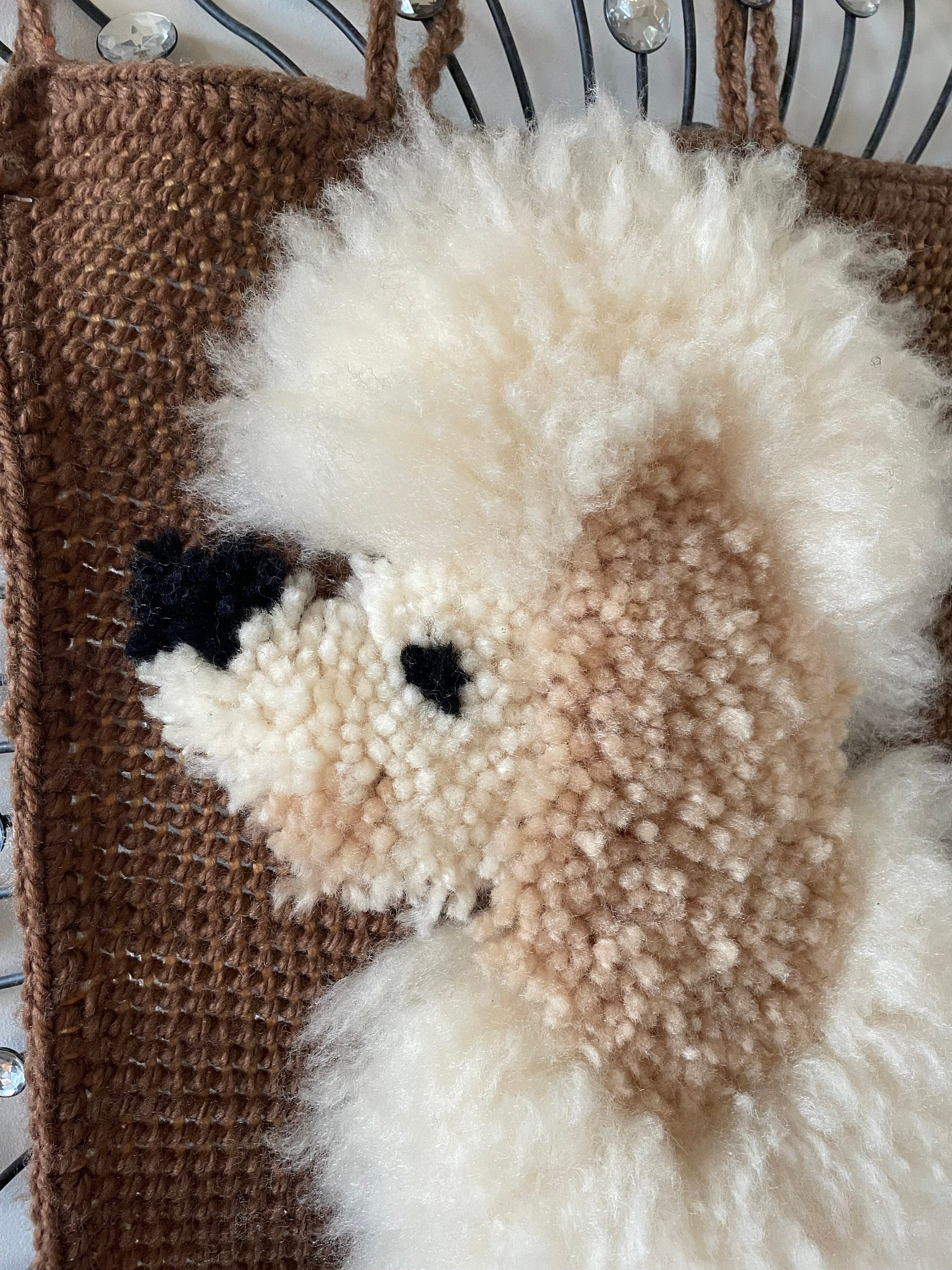 Vintage French Poodle Hooked Rug Wall Hanging, 1970's Home Decor ...